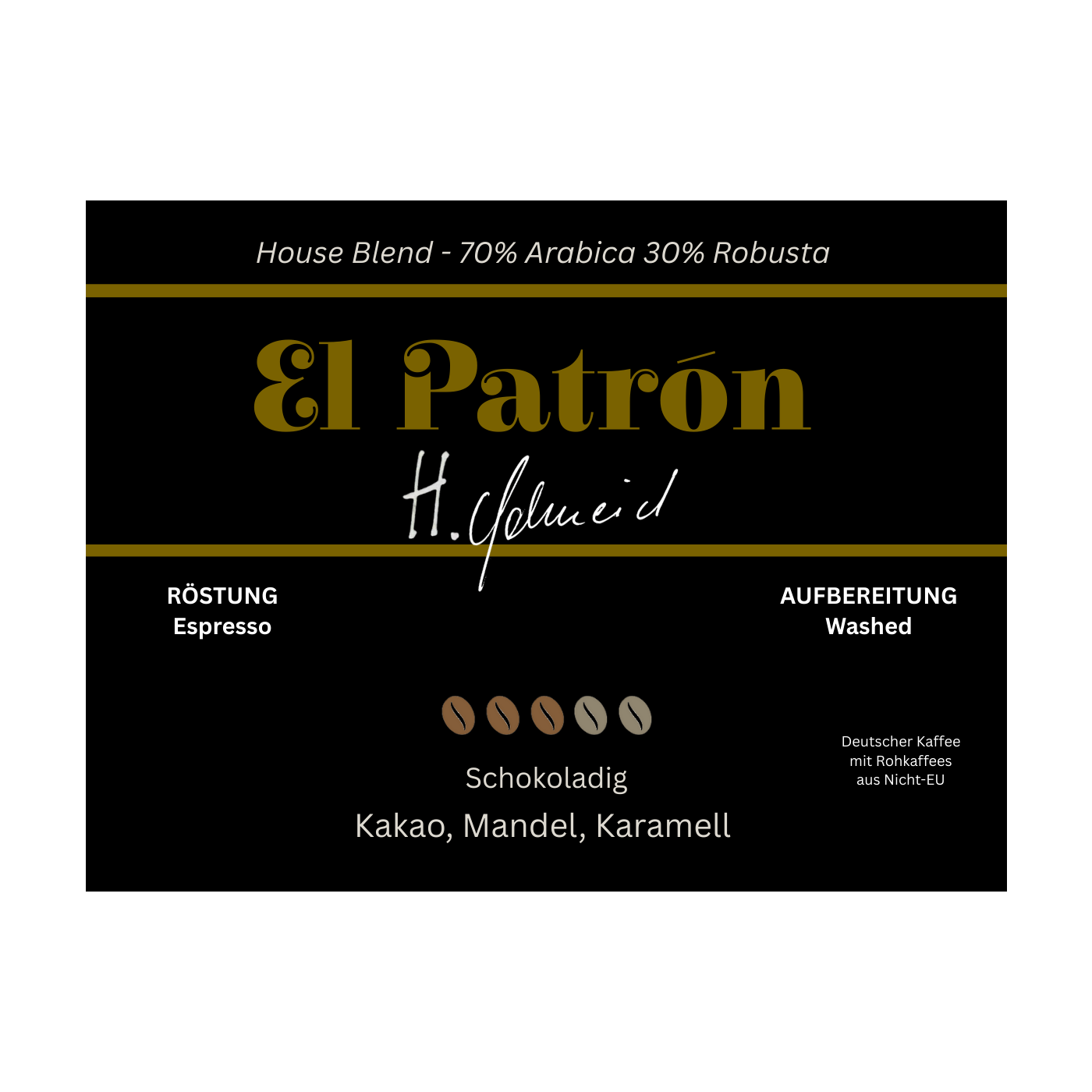 Espresso El Patrón 1000g Espresso - Siebträger